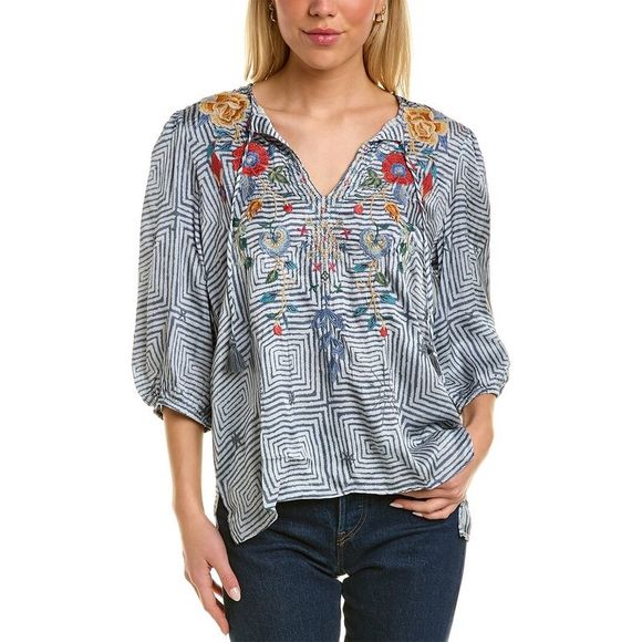 Johnny Was | Tops | Johnny Was Taryn Flowy Tassel Blouse | Poshmark